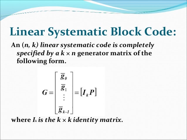 5 Linear Block Codes