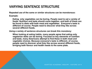 Varying Sentence Structure | PPT