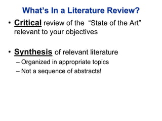 literature review: a critical analysis and synthesis of existing ...