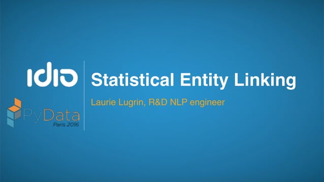 Statistical Entity Linking | PPT