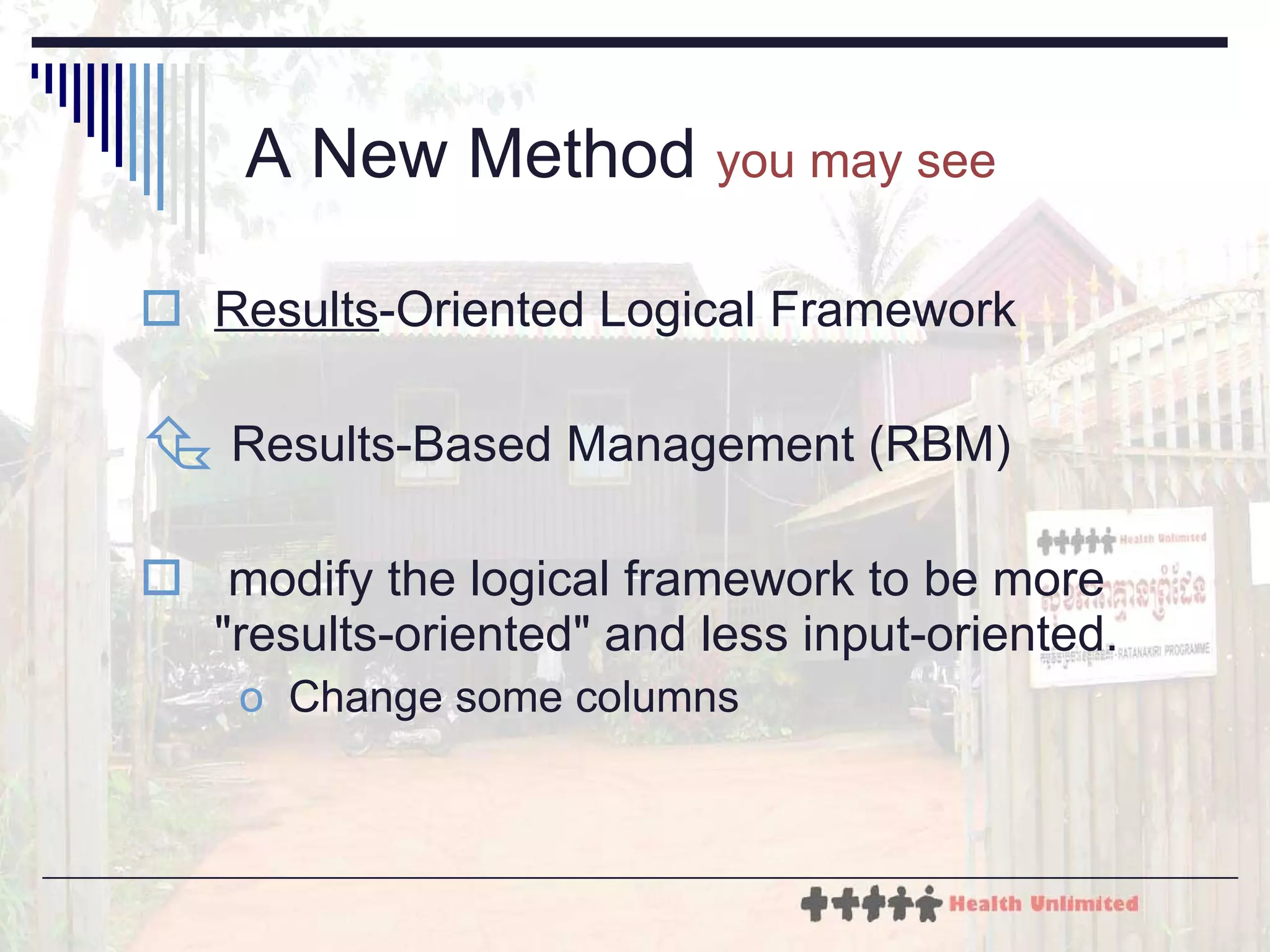 5 The Logical Framework - a short course for NGOs | PPT
