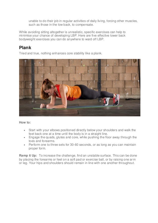 5 lower back bodyweight exercises to ease off back pain