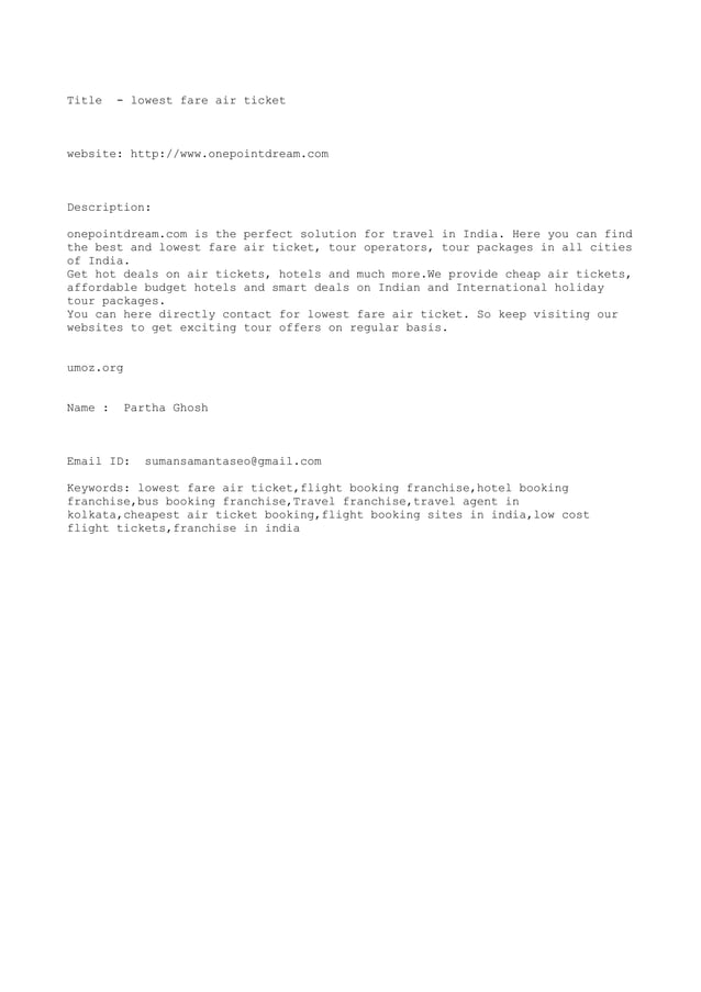 lowest fare air ticket | TXT