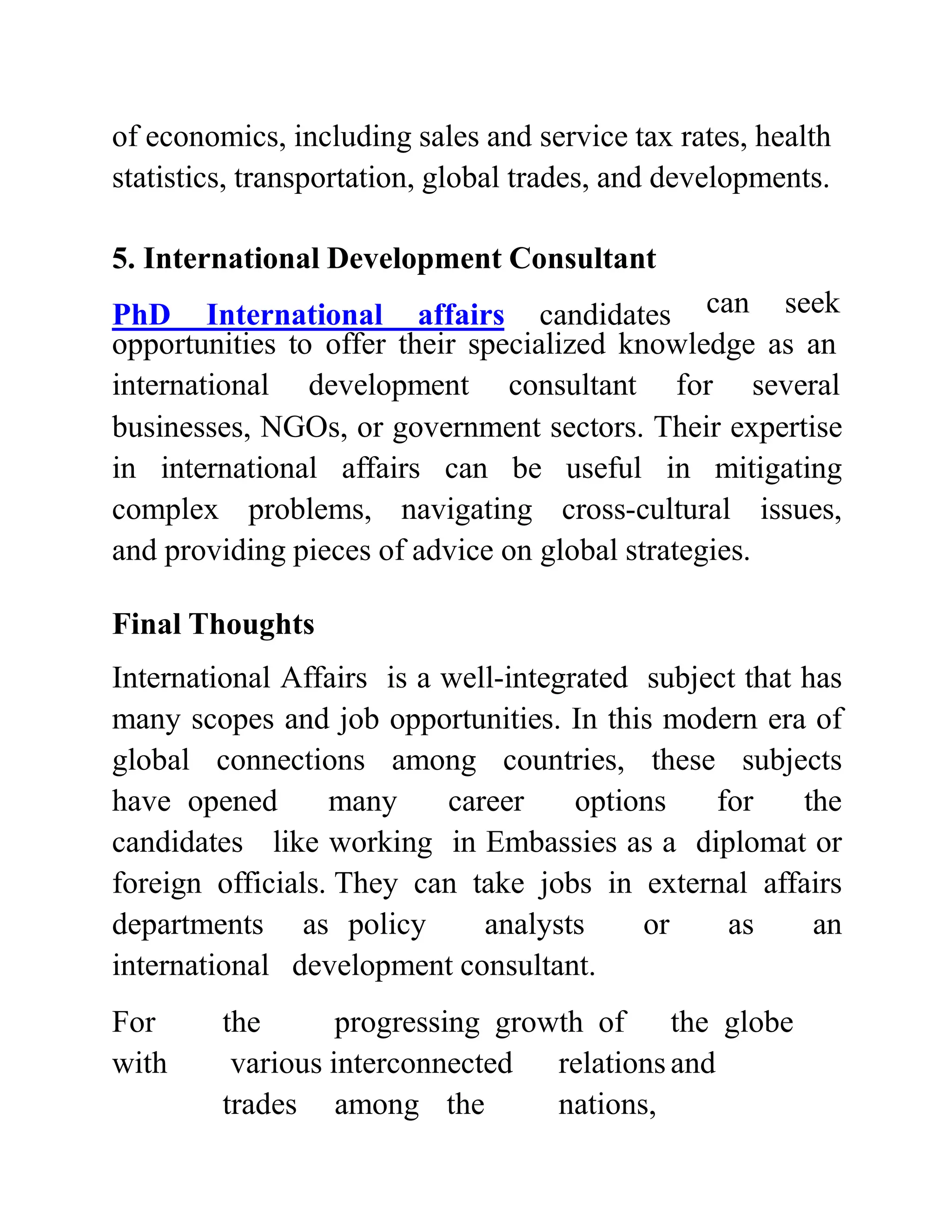 5 lucrative job opportunities after completing a Ph.D. in International ...