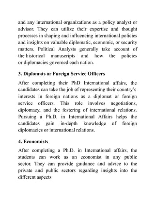 5 lucrative job opportunities after completing a Ph.D. in International ...