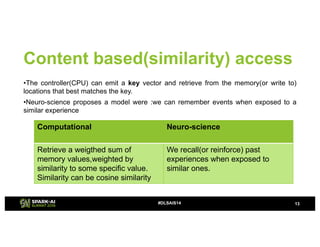 Demystifying Differentiable Neural Computers and Their Brain Inspired Origin with Luis Leal | PPT