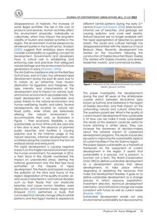 Sustainability of Tourism Development in the city of Ain-Sukhna, Egypt ...
