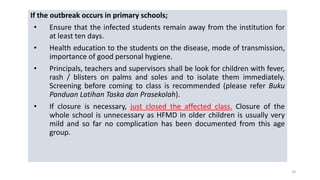 5 MAIN ACTIONS TO PREVENT OUTBREAKS OF HFMD | PPTX