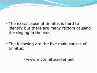 5 main causes of ringing in the ear | PPT
