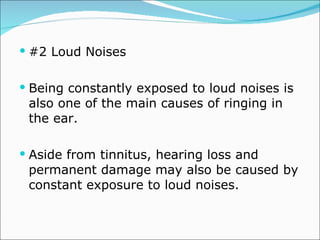 5 main causes of ringing in the ear | PPT