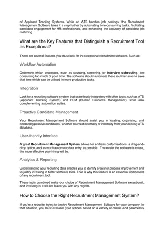 What is a Recruitment Management Software? | PDF
