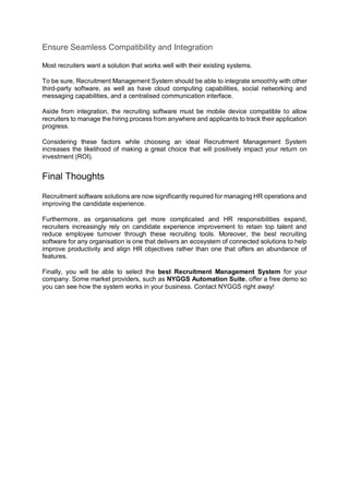 What is a Recruitment Management Software? | PDF