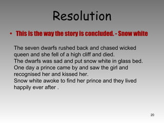 5 main point of stories of snow white looped | PPT