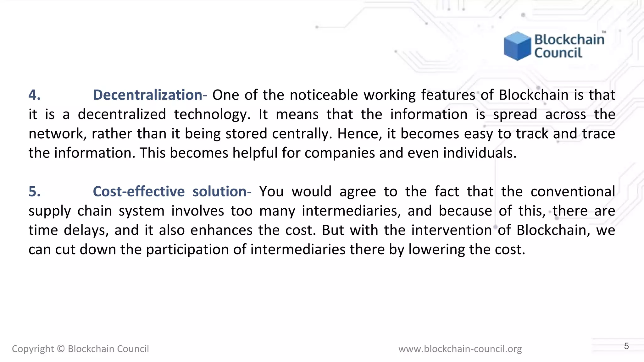 5 main principles of blockchain technology | PPT