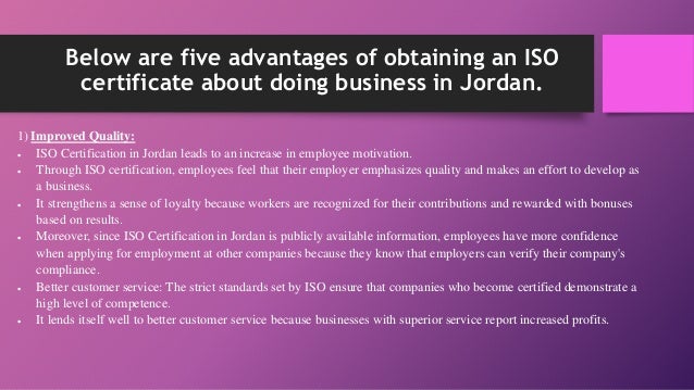 5 major benefits of iso certification in jordan | PPT