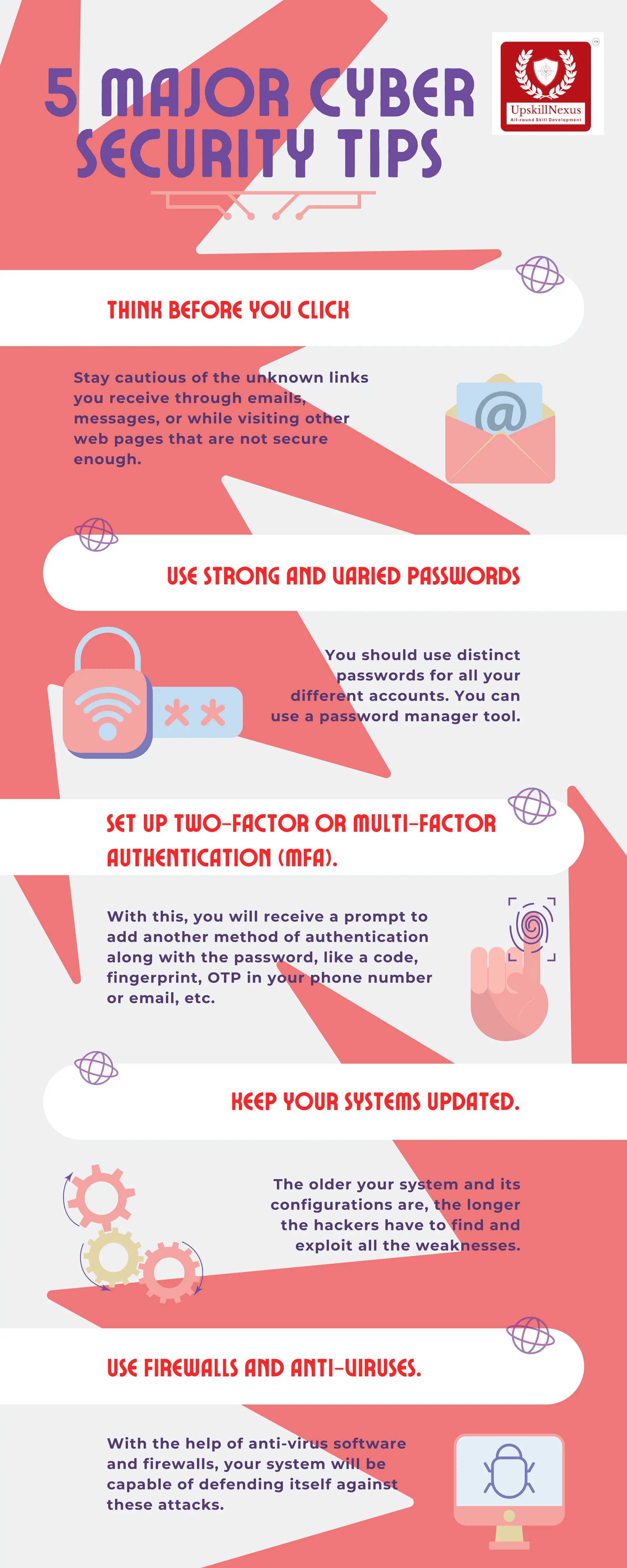 5 major cyber security tips- UpskillNexus | PDF | Internet Safety ...