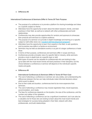 5 major difference between conference and seminar | IFERP | PDF