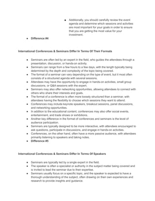 5 major difference between conference and seminar | IFERP | PDF