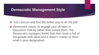 5 styles of management | PPTX