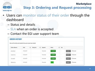 EGI Marketplace | PPTX | Cloud Computing | Internet