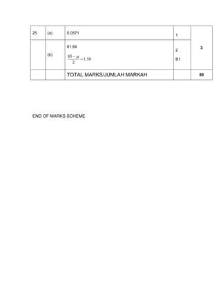 5 marks scheme for add maths paper 1 trial spm | PDF