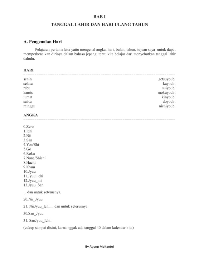 Panduan Dasar Belajar Bahasa Jepang - Agung Primadi | PDF