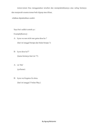 Panduan Dasar Belajar Bahasa Jepang - Agung Primadi | PDF