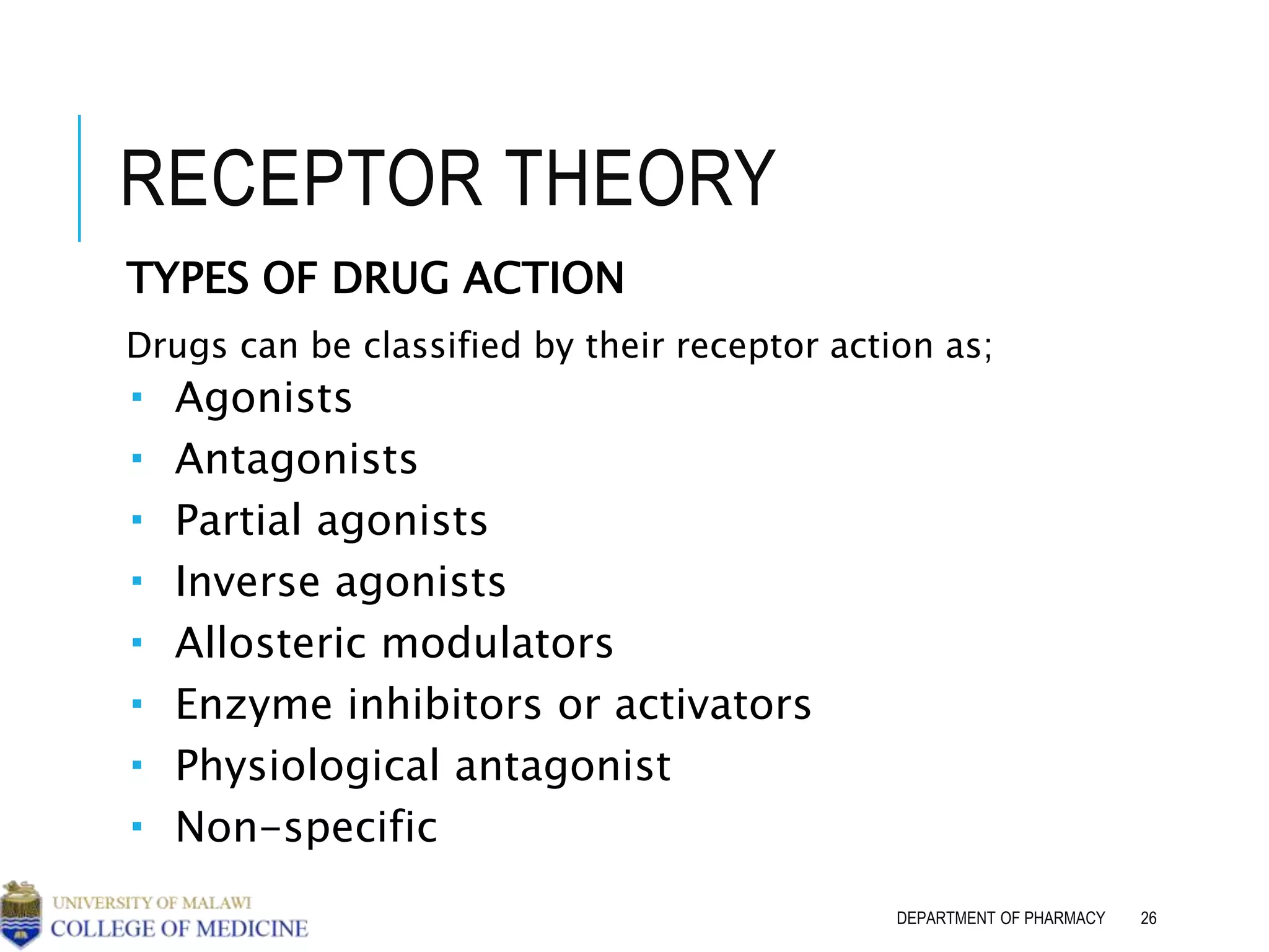 5 mechanisms of drug action | PPT