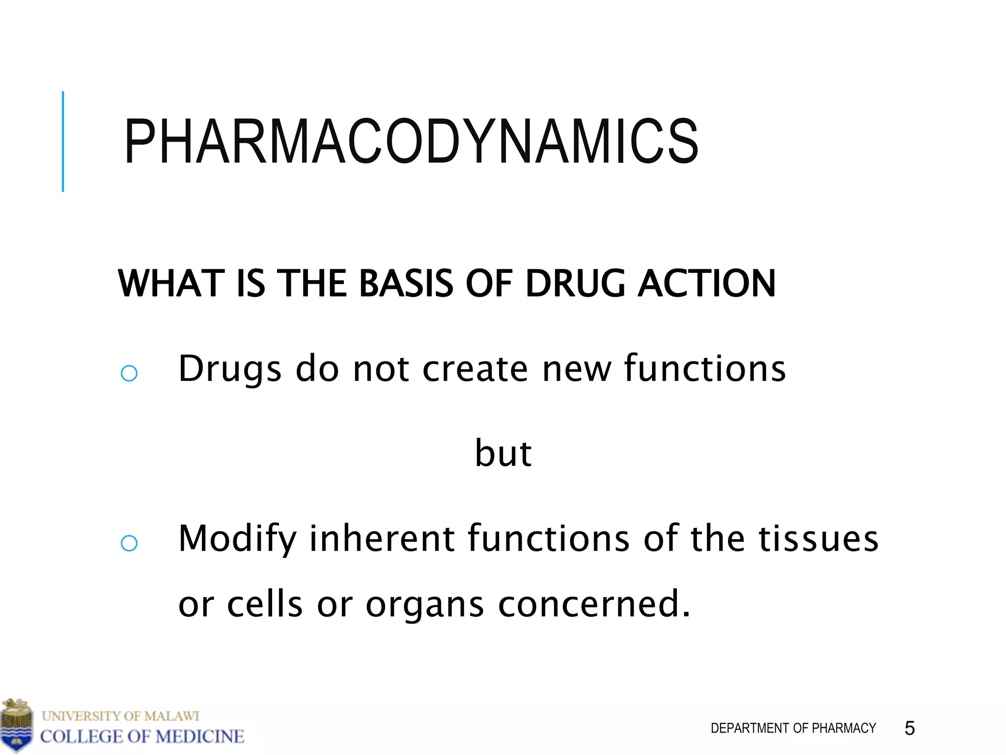 5 mechanisms of drug action | PPT