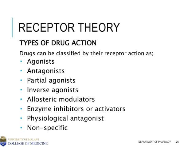 5 mechanisms of drug action | PPT | Chemistry | Science