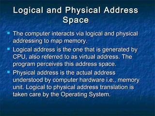 Memory Management in OS | PPT