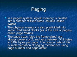 Memory Management in OS | PPT