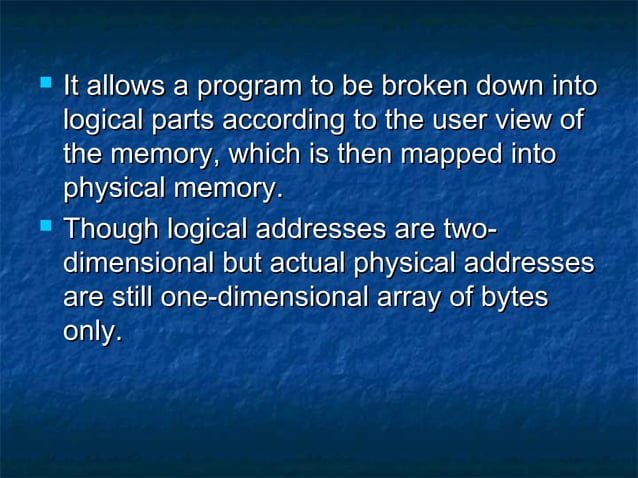 Memory Management in OS | PPT