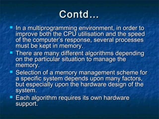 Memory Management in OS | PPT