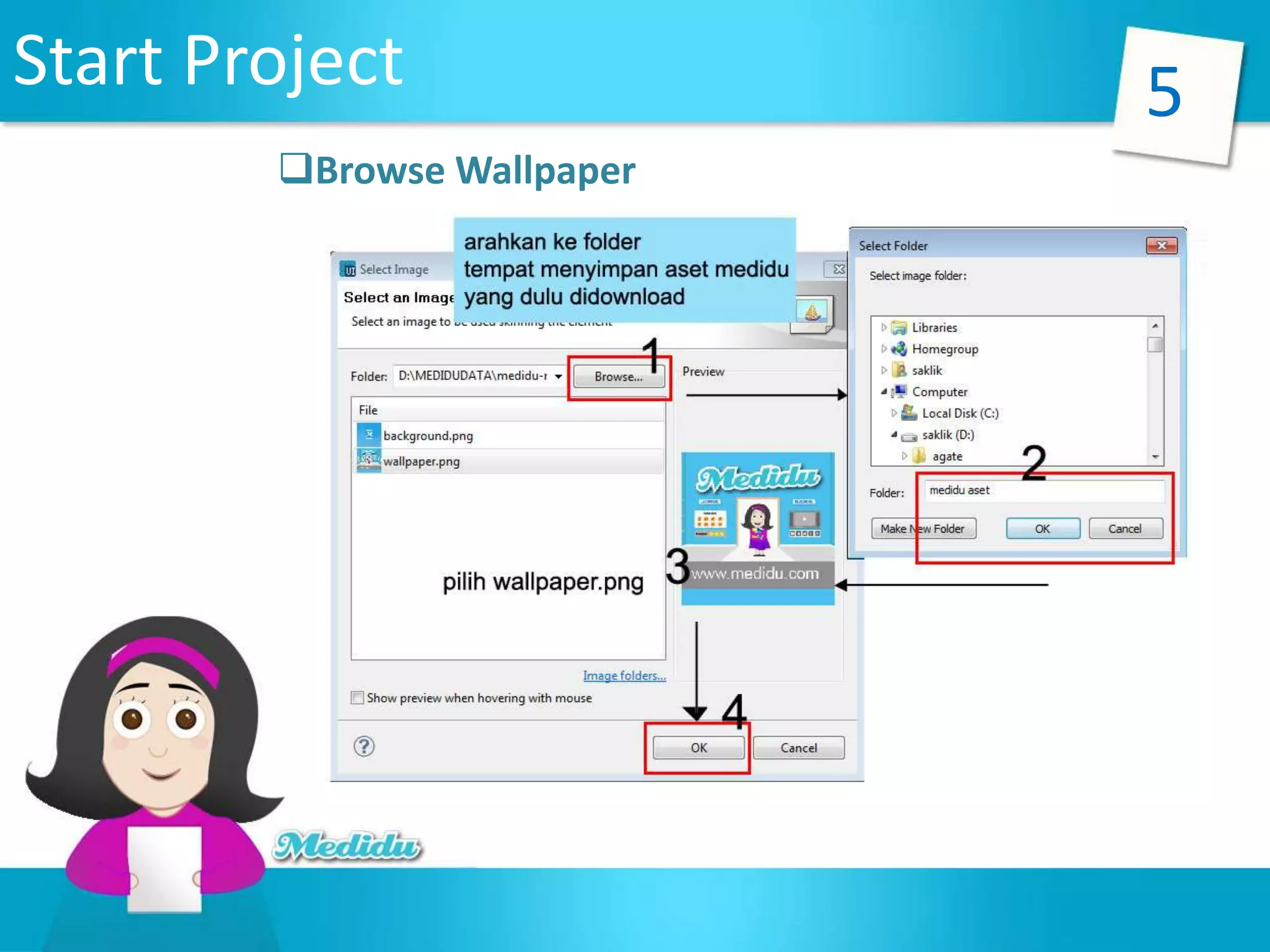5 mengganti aset background | PPTX
