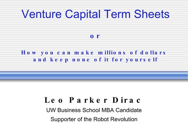 5minute primer-on-vc-term-sheets4516 | PPT