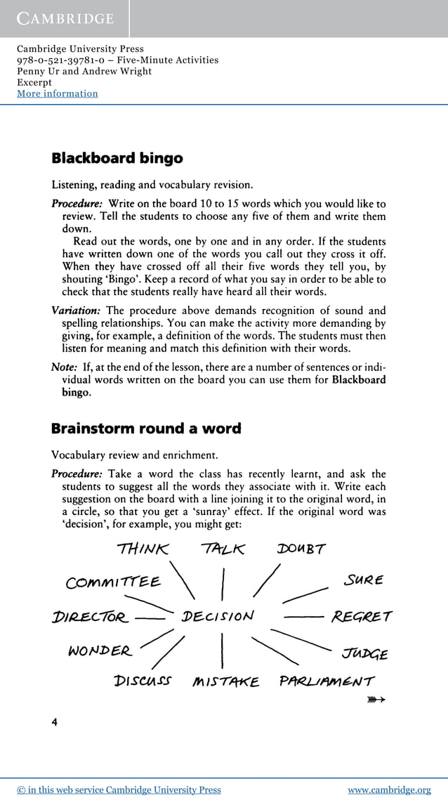 5 minute activities penny ur | PDF