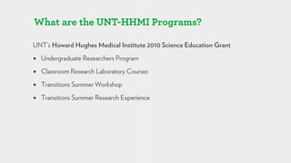 5 Minute Talks - Dr. Lee Hughes and Undergraduate Biological Sciences Research | PDF