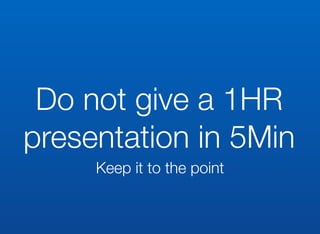 5 minute presentations | PDF