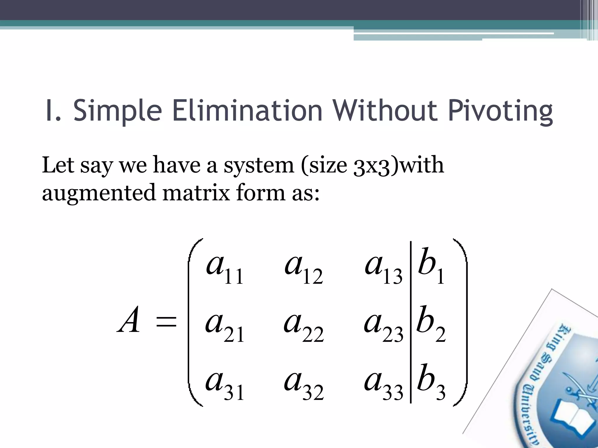 Gaussian Elimination Method | PPTX