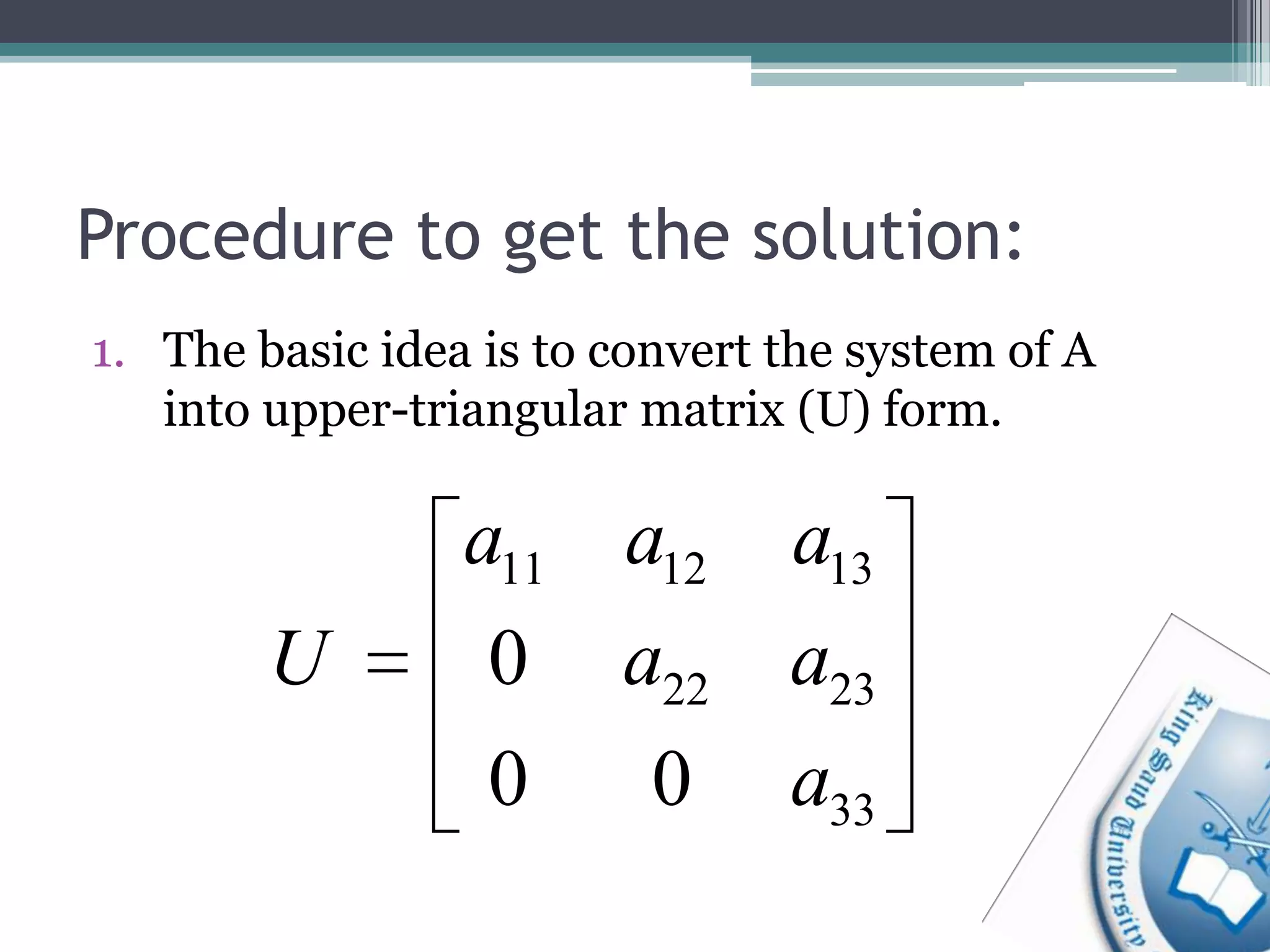 Gaussian Elimination Method | PPTX