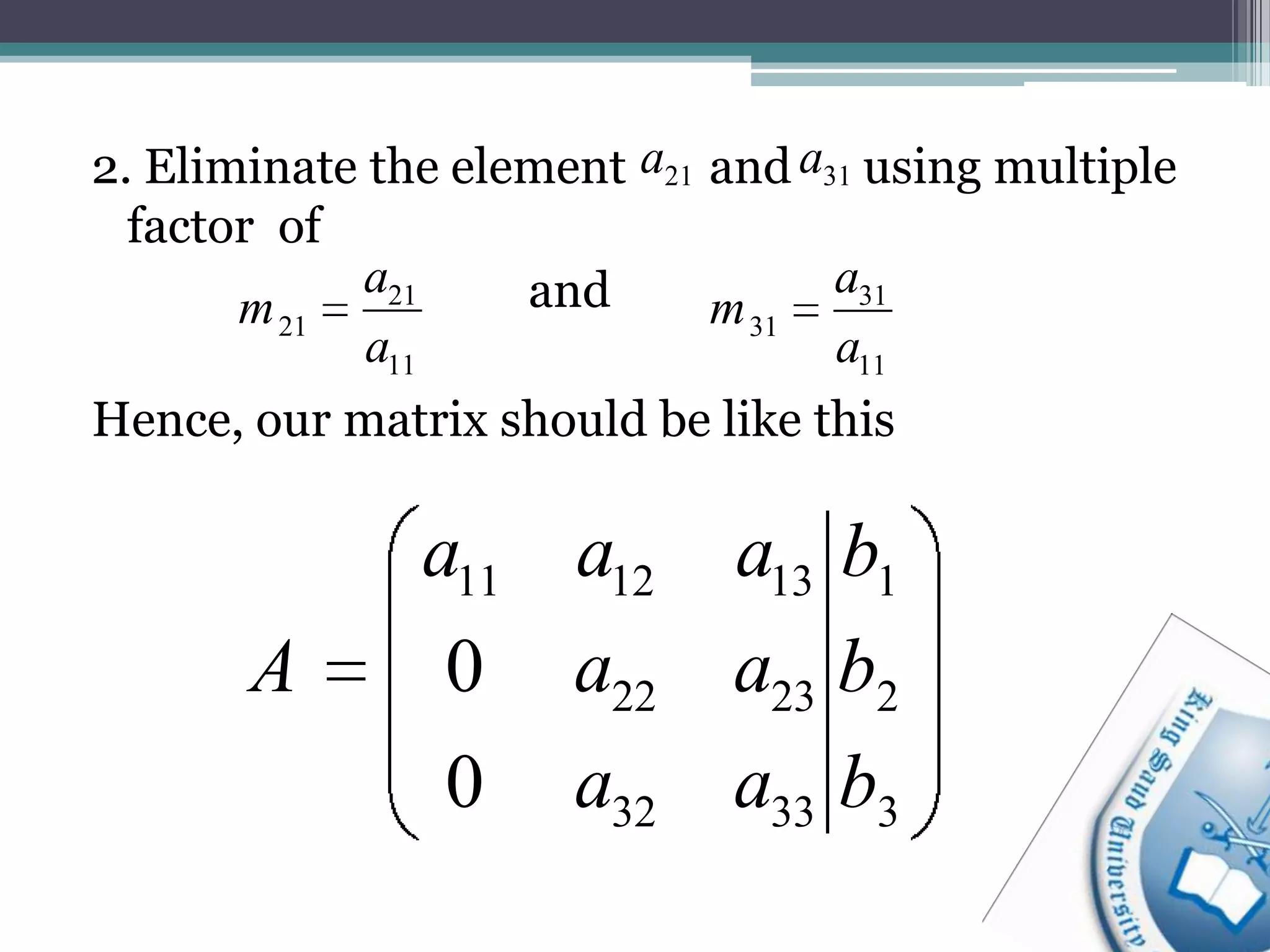 Gaussian Elimination Method | PPTX