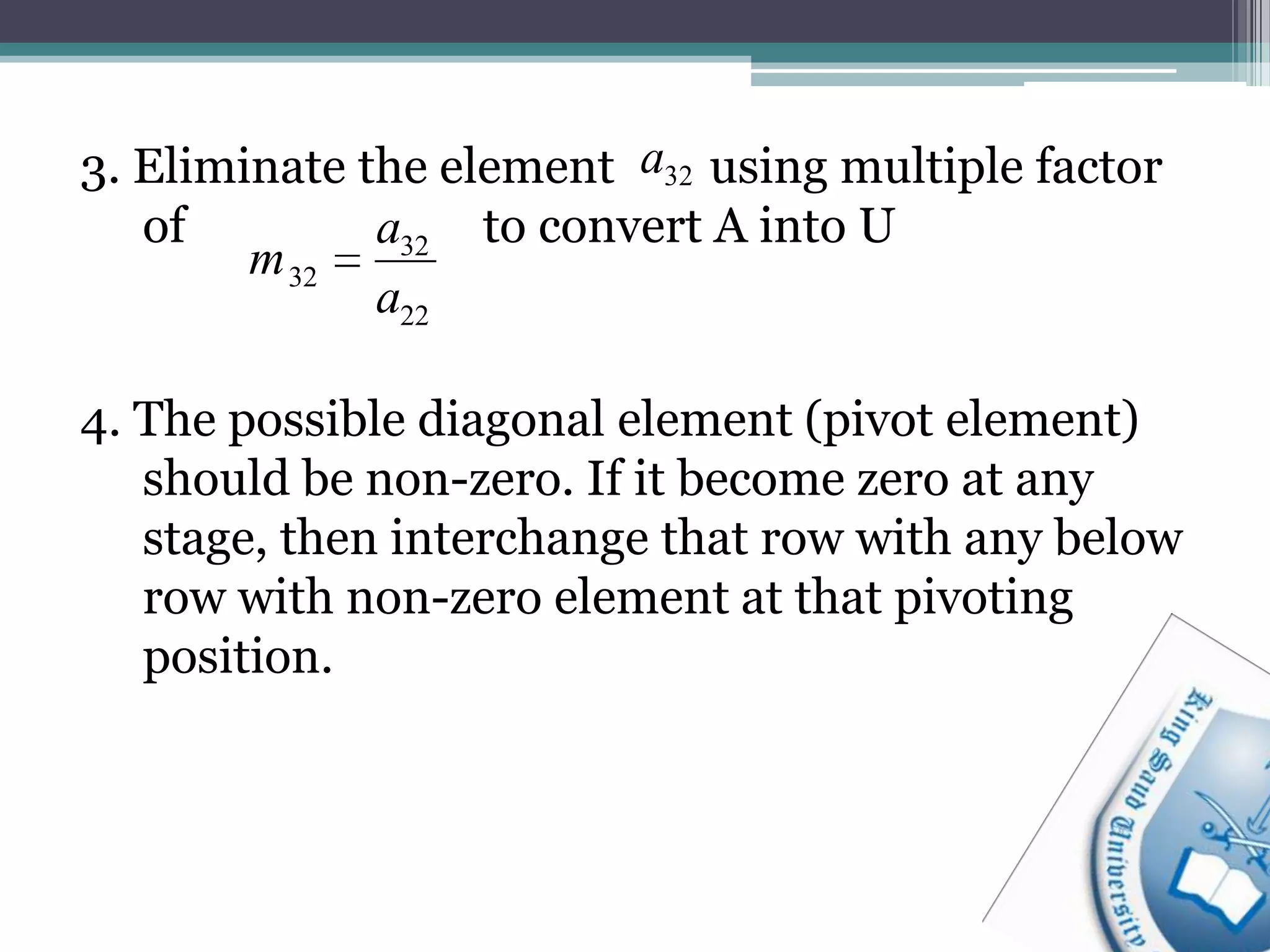 Gaussian Elimination Method | PPTX