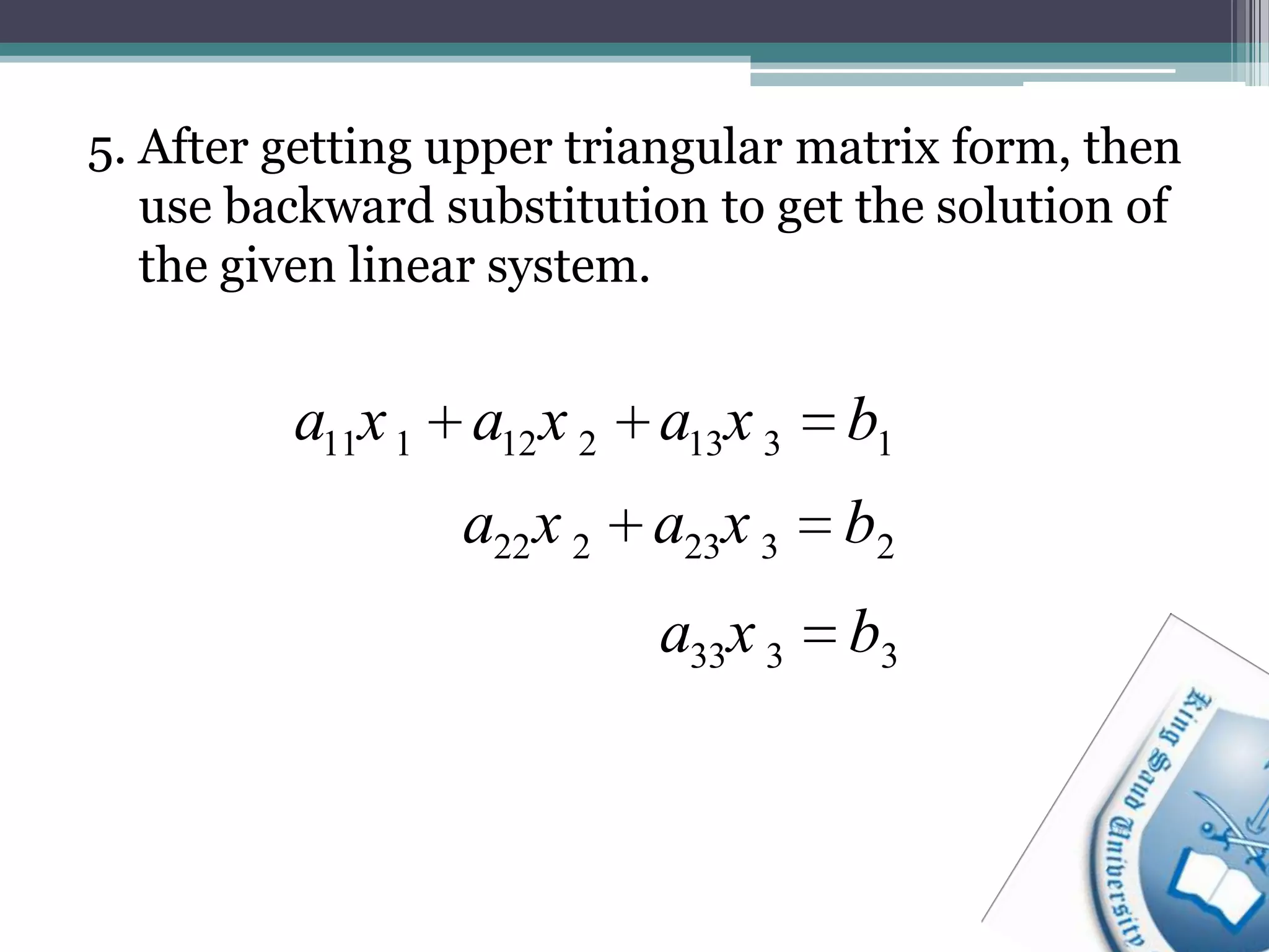 Gaussian Elimination Method | PPTX