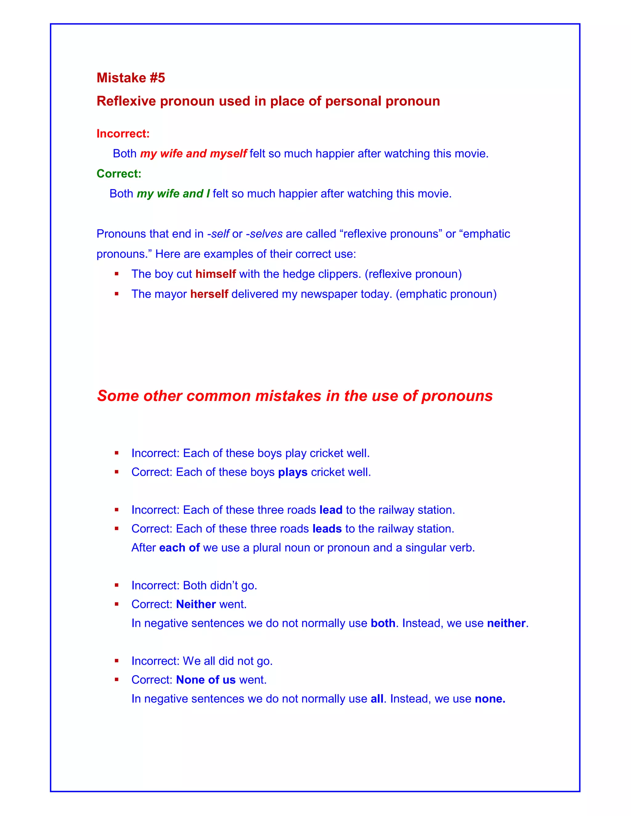 5 mistakes in use of pronouns | PDF