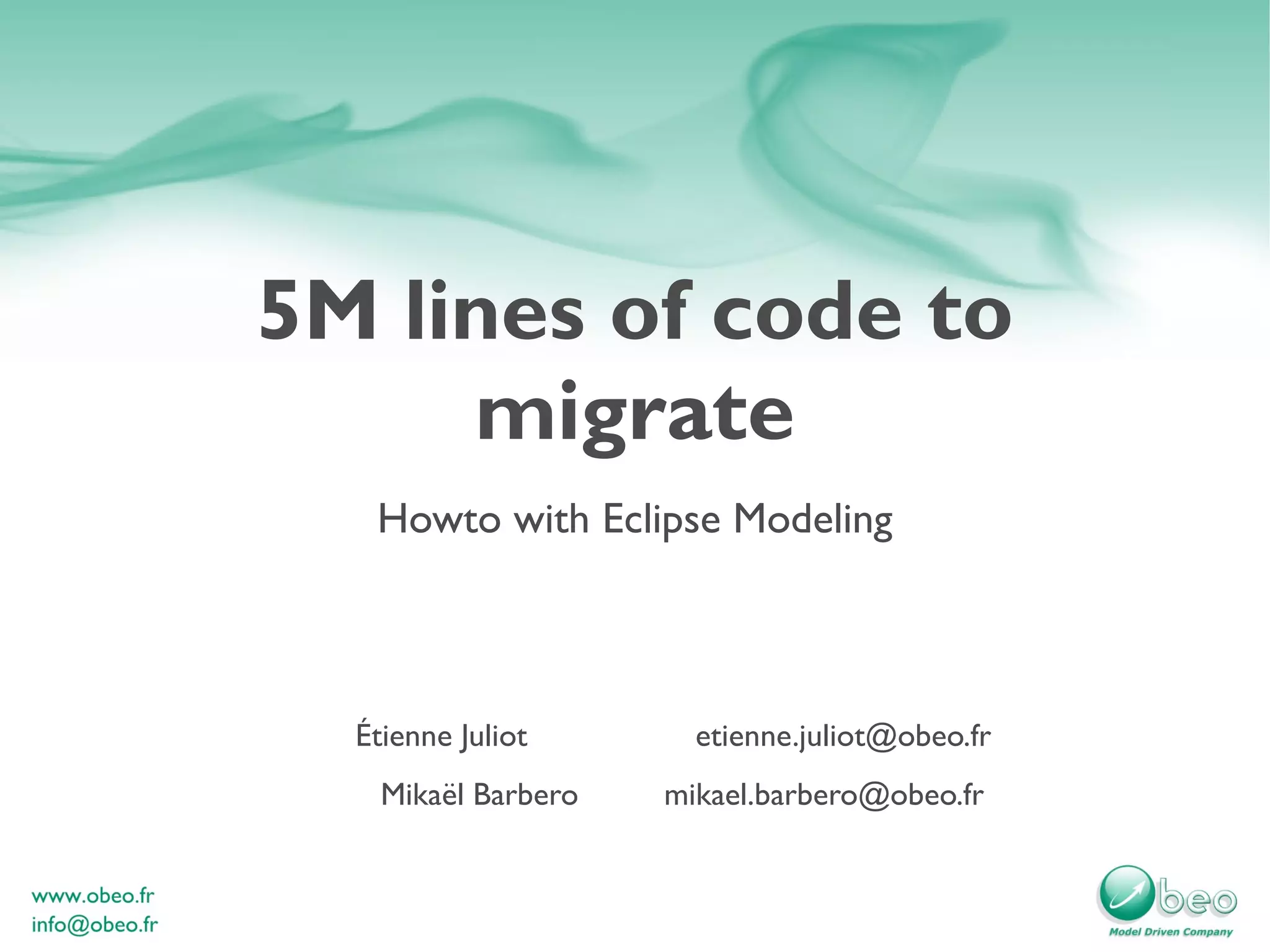 5M lines of code migration | ODP | Programming Languages | Computing