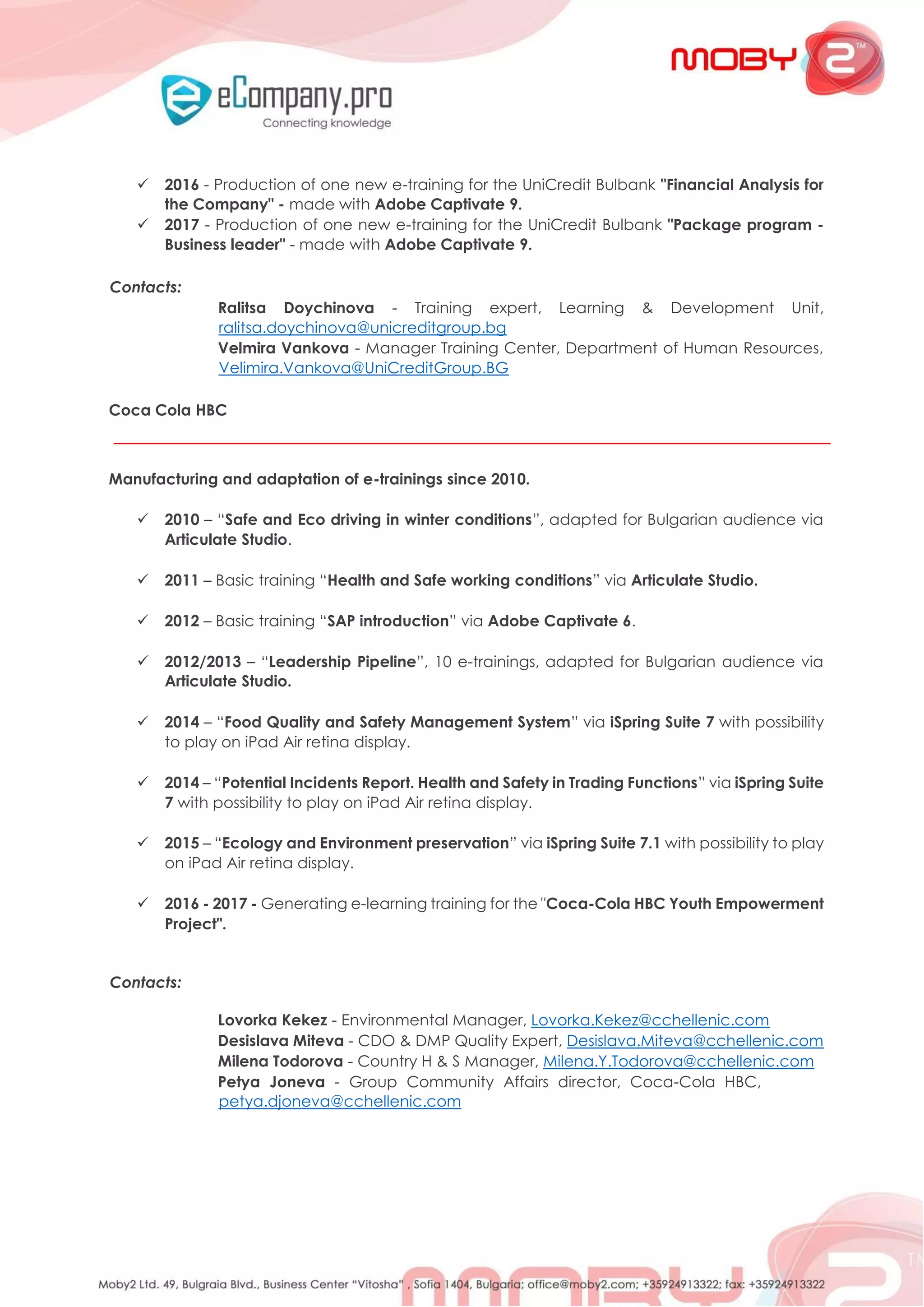 Moby2 Ltd. - eLearning projects | PDF | Tablets and E-readers ...