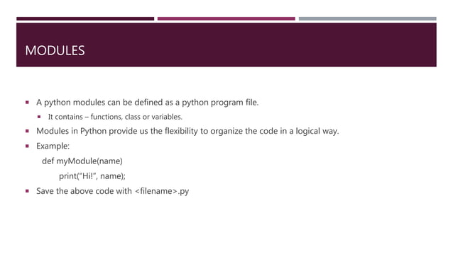 Modules In Python Programming Pptx Programming Languages Computing