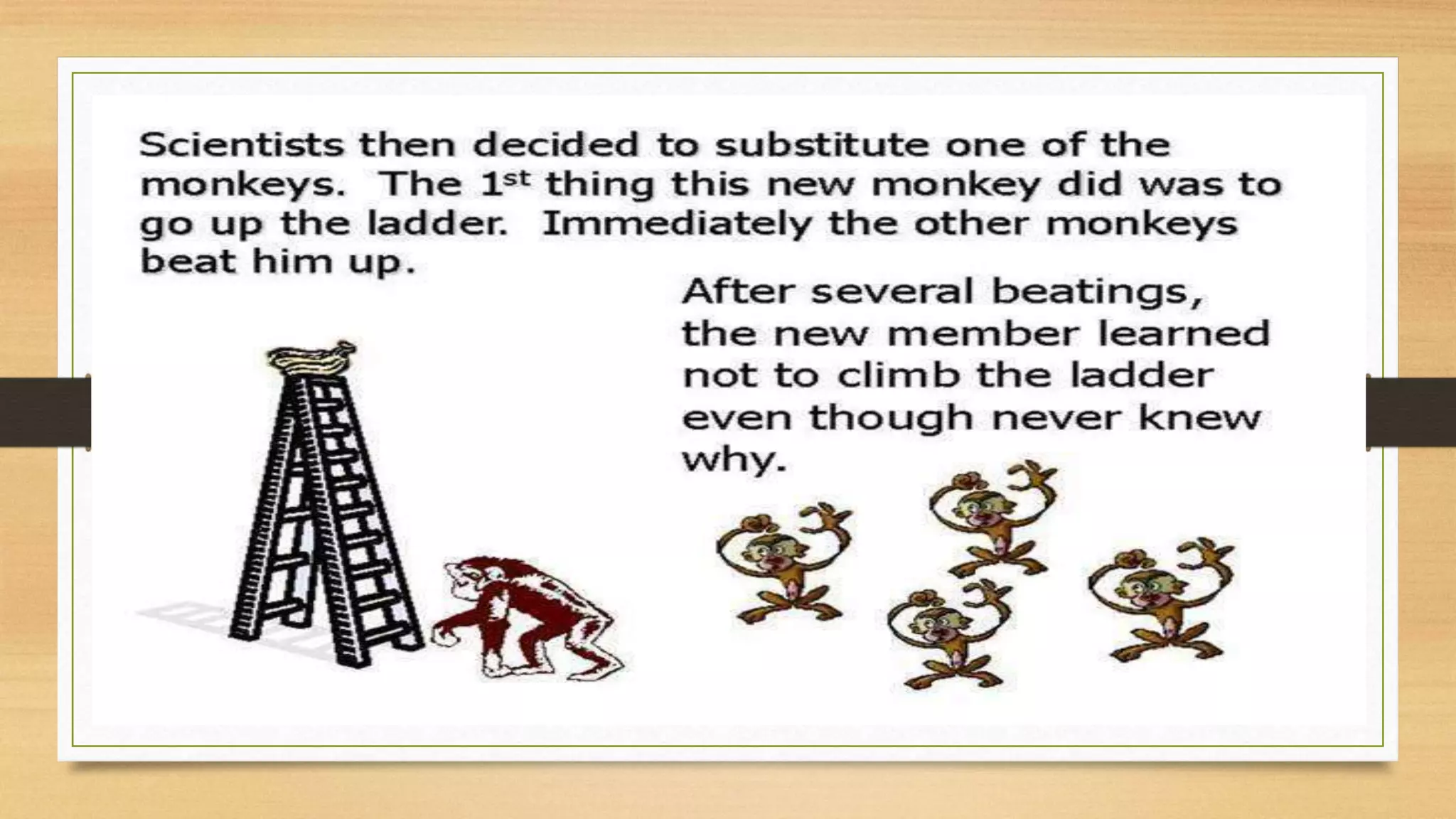 5 monkeys and a ladder | PPTX