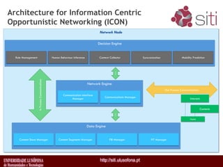 CCNxCon2012: Session 5: CCN support for Information-Centric Opportunistic Networking | PDF
